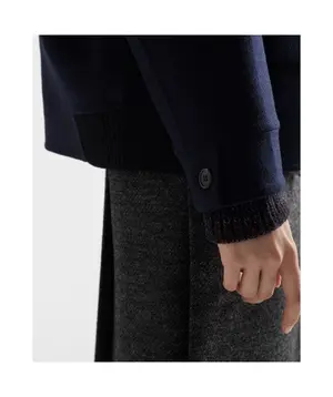 Prada Reversible Double Cashwool Stand Collar Jacket With Patch Pockets
