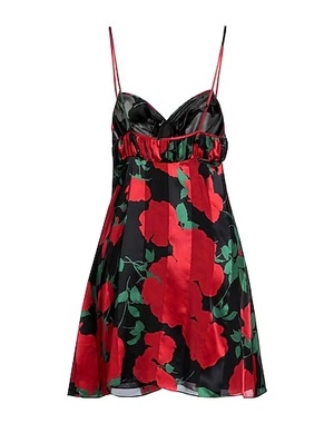 Saint Laurent Floral Print Satin Slip Dress