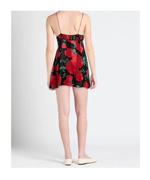 Saint Laurent Floral Print Satin Slip Dress