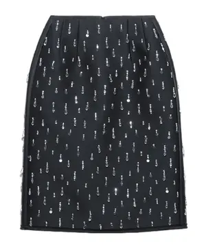 Prada Embroidered Sequined Midi Skirt - Black