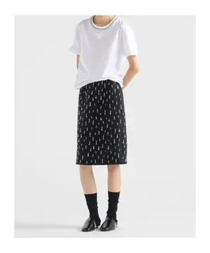 Prada Embroidered Sequined Midi Skirt