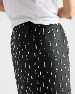 Prada Embroidered Sequined Midi Skirt