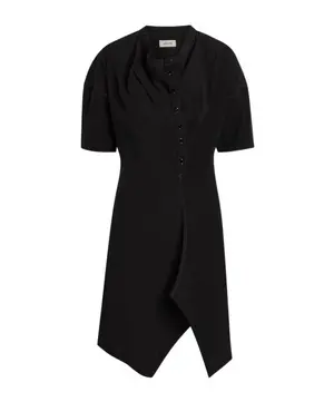 LEMAIRE Asymmetrical Button Dress - Black