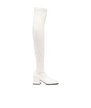 COURREGES Thigh High Boots With Embossed Logo