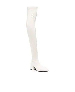 COURREGES Thigh High Boots With Embossed Logo