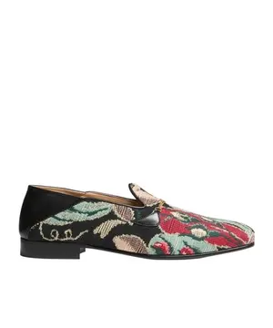 Valentino Garavani Jiggie Loafers In Gobelin Fabric