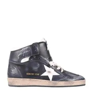 GOLDEN GOOSE Golden Goose Deluxe Brand Sky-Star Leather Sneakers Gray