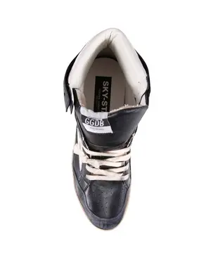 GOLDEN GOOSE Sky-star Leather Sneakers - Gray