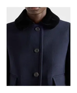Prada Single-breasted Natté Fabric Jacket With Removable Velvet Collar