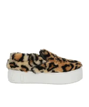 Marni Leopard Print Slip-on Platform Shoes - White