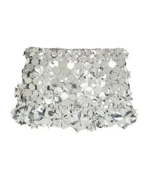 Rabanne Sequin-embellished Linked Metal Mini Skirt - Gray