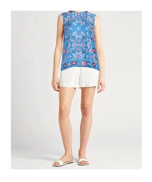 Tory Burch Sleeveless Printed Silk Top
