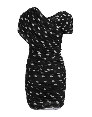 Saint Laurent Polka Dot Ruched Mini Dress