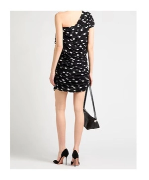 Saint Laurent Polka Dot Ruched Mini Dress