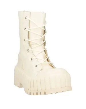MAISON MARGIELA Lace-up Round Toe Platform Leather Boots