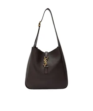 Saint Laurent Litchi Grain Shoulder Bag - Black