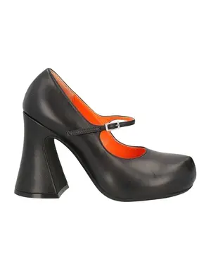 Marni Round Toe Buckled High Heels - Black