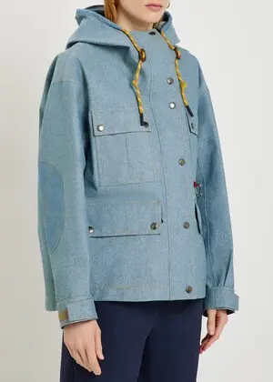 Moncler Beziers Waterproof Hooded Denim Jacket