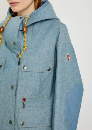 Moncler Beziers Waterproof Hooded Denim Jacket