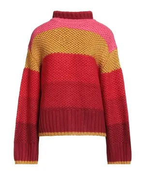 Farm Rio Striped Polo Neck - Red