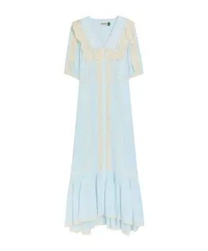 Rixo Lace-trim Cotton Midi Dress