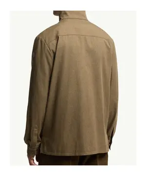 Moncler Leather Logo Cotton Jacket