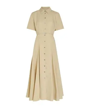 Tory Burch Stretch Cotton Shirt Dress - Nude