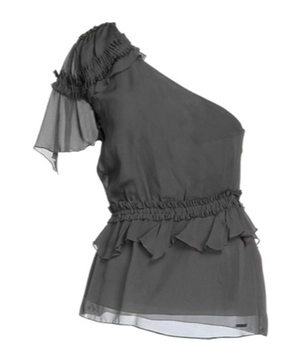 DIESEL® One-shoulder Chiffon Top With Tiered Ruffles