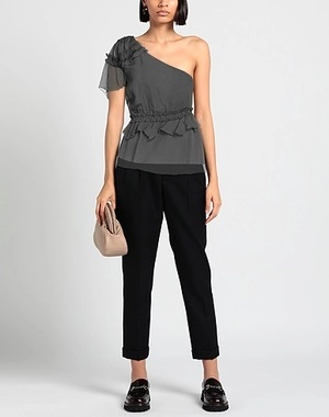 DIESEL® One-shoulder Chiffon Top With Tiered Ruffles