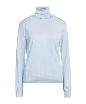 MAISON MARGIELA Solid Color Wool Turtleneck Knit Sweater - Blue