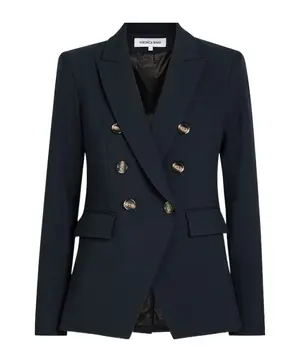 Veronica Beard Miller Dickey Horn Crepe Blazer - Black