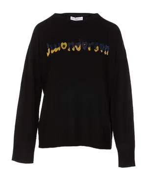 J.W.ANDERSON Jw Anderson X Run Hany Logo Embellished Crewneck Jumper - Black