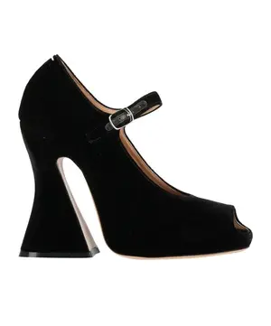 MAISON MARGIELA Velvet Mary Jane High Heels - Black