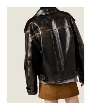 Miu Miu Leather And Shearling Blouson Jacket