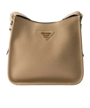 Prada Medium Leather Shoulder Bag - Beige
