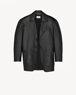 Saint Laurent Long-sleeved Leather Jacket