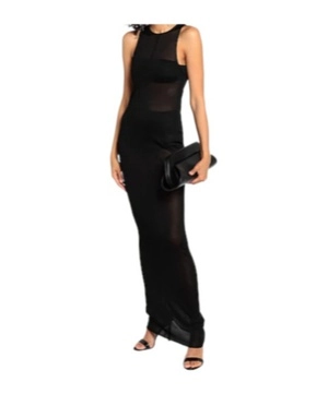 Saint Laurent Round Neck Sleeveless Maxi Dress