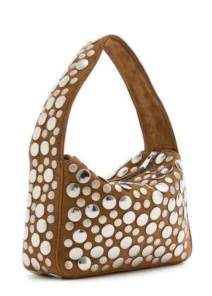 Khaite Elena Small Suede Studded Top Handle Bag