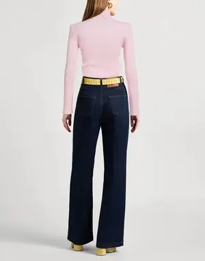 Burberry Ribbed Turtleneck Long-sleeve Knit - Pink