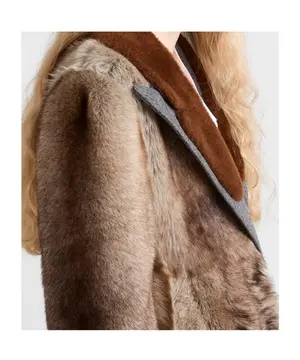 Prada Shearling And Cloth Coat