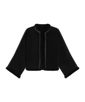 Celine Suede Jacket With Quilted Details