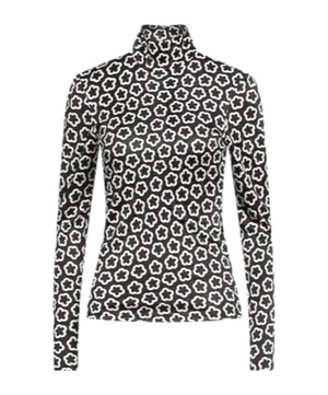 Tory Burch Floral Print High Neck Long Sleeve T-shirt