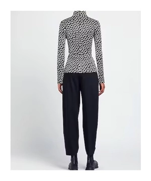 Tory Burch Floral Print High Neck Long Sleeve T-shirt