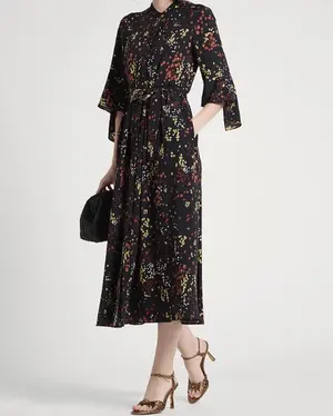 MAXCO. Max&co. Midi Dress With Floral Print And Mandarin Collar