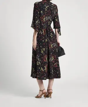 MAXCO. Max&co. Midi Dress With Floral Print And Mandarin Collar