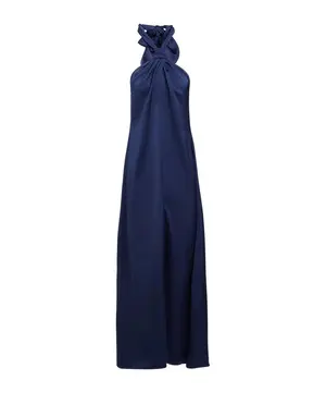 MAXCO. Max&co. Satin Halterneck Flared Maxi Dress
