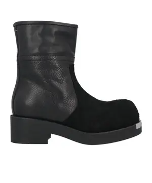 MAISON MARGIELA Genuine Leather Suede Ankle Boots - Black