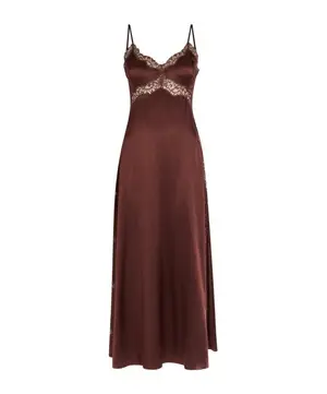 REFORMATION Ericka Lace-trim Silk Midi Slip Dress - Red