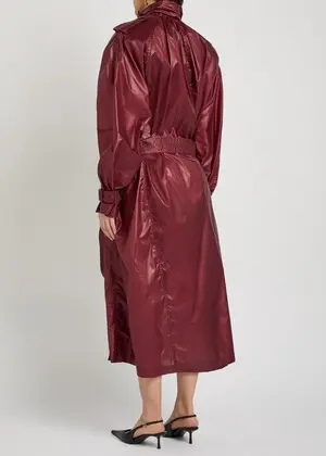 Saint Laurent Lavallière Double-breasted Nylon Trench Coat
