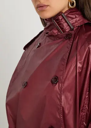 Saint Laurent Lavallière Double-breasted Nylon Trench Coat